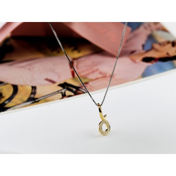 Music Note Movement Circle Diamond Pendant on 10k Yellow Gold - JeenJewels
