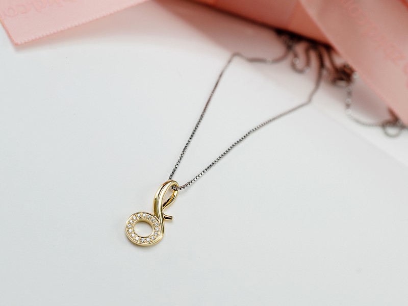 Music Note Movement Circle Diamond Pendant on 10k Yellow Gold - JeenJewels