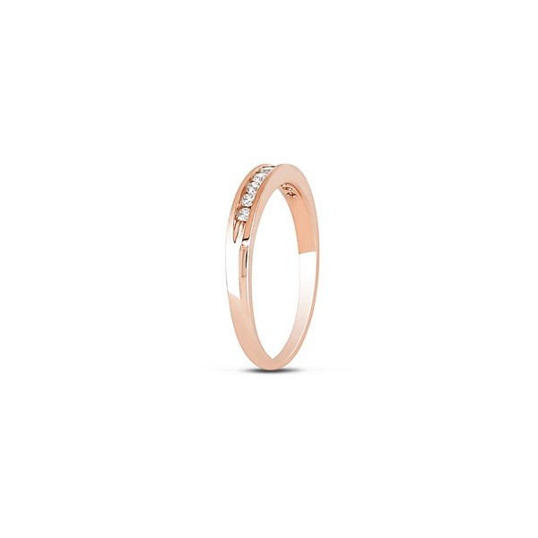 Rose Gold Channel set Diamond Wedding Band - JeenJewels
