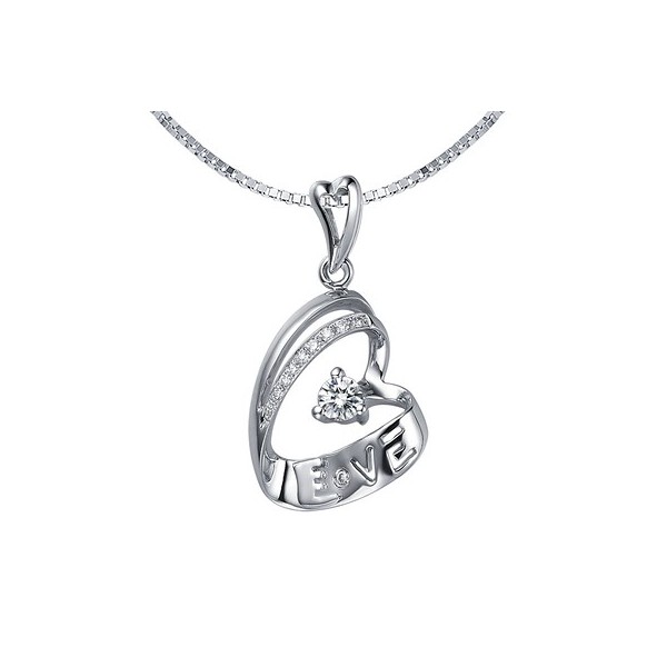 Heart Shape Diamond Love Pendant - JeenJewels