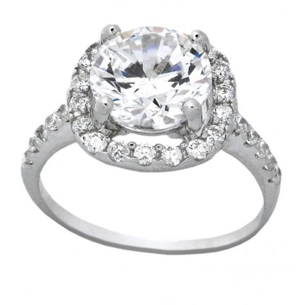 Beautiful 2 5 Carat Cubic Zirconium Halo Round Engagement Ring Jeenjewels