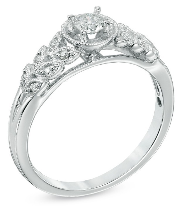 Luscious Antique Cheap Engagement Ring 0.50 Carat Round Cut Diamond on ...